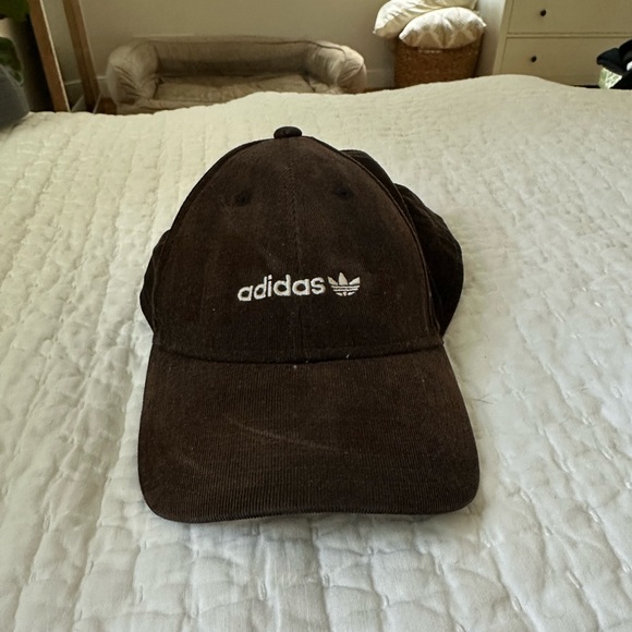 adidas | Accessories | Adidas Faded Black Corduroy Cap With White Logo ...